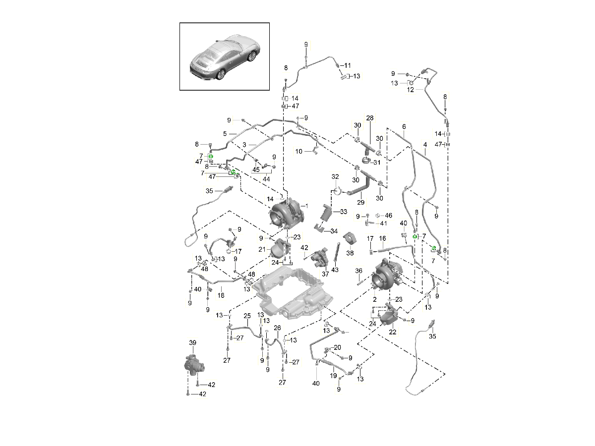 Porsche 997 991 Turbo O-ring for turbocharger coolant line 99970759740 ...