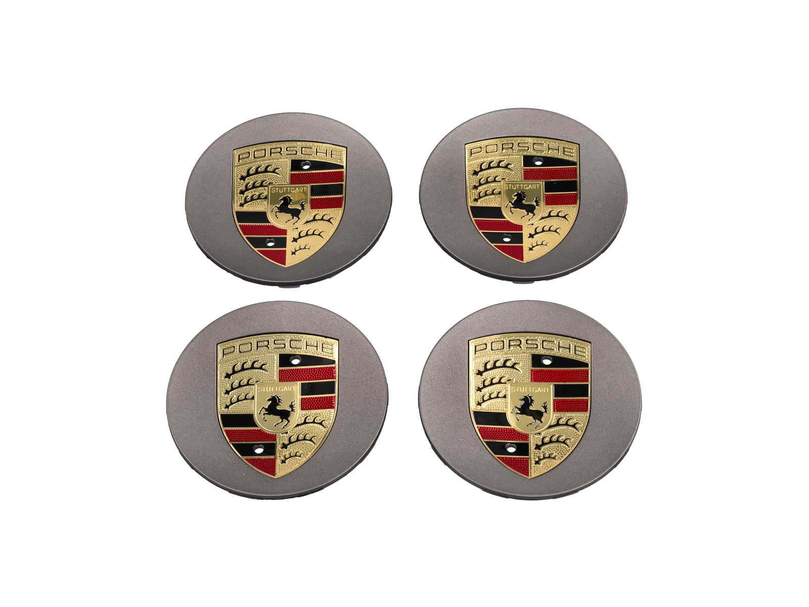 Wheel Caps Platinum Satin-Matt with Crest for Porsche (Set of 4)che ...