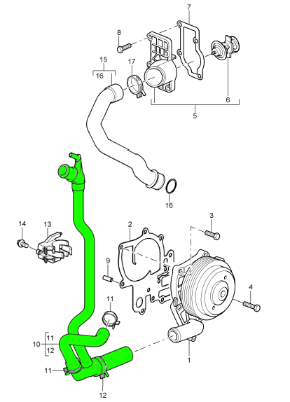 Porsche 997 Water Pump Inlet Hose 99710685001 - 99710685001 | Design 911