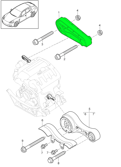 Porsche Panamera Engine support Bracket 9A7199331 / 7PP199331 ...