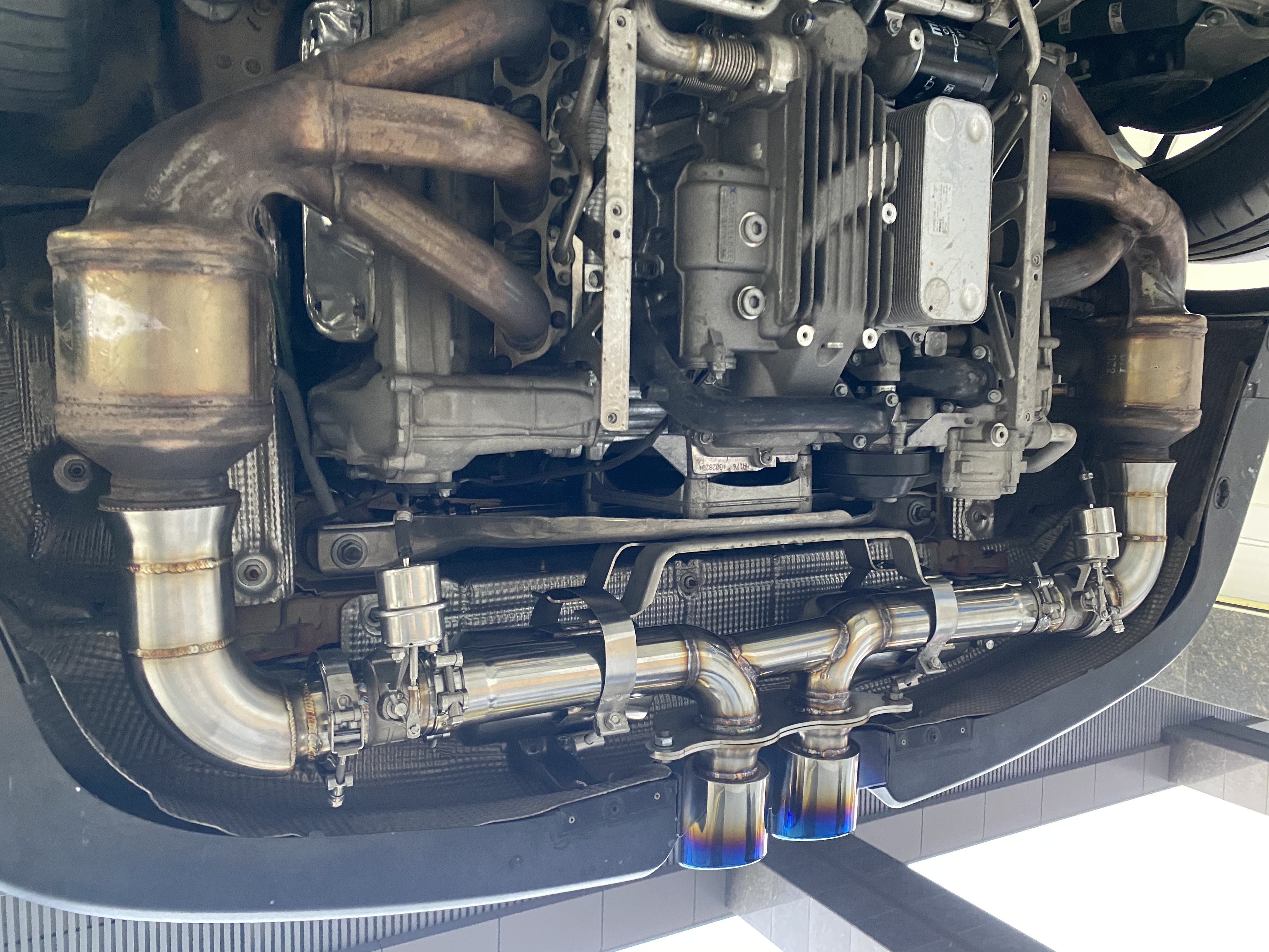 Sports exhaust side silencer straight pipe non valved Porsche 991 GT3 ...