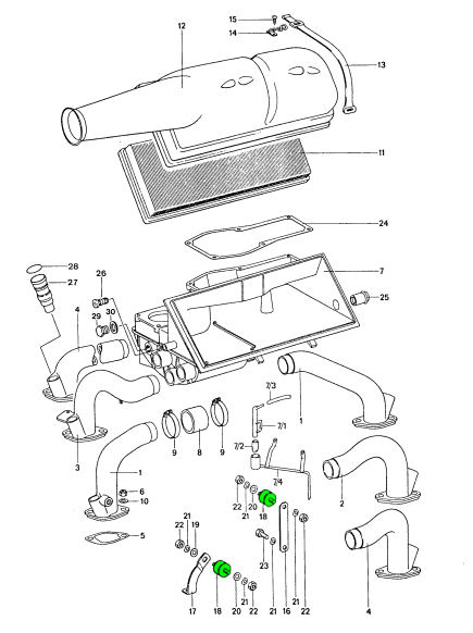 Porsche 911 Air filter housing rubber buffer 91111015400 - 91111015400/ ...