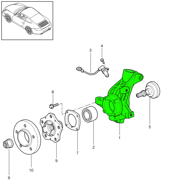 Porsche 997 Wheel Carrier 997341116524 997341116624 - 99734116524 ...