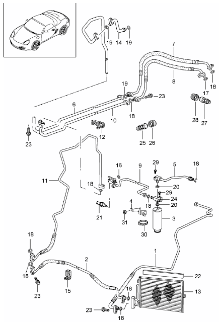 Porsche 996 Radiator Air Conditioning Condenser 99757391102 ...