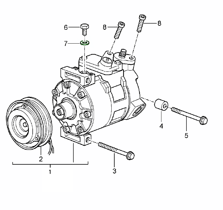 Porsche 996 997 Air con compressor sealing ring 99657392602 ...