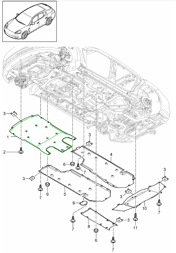 Front Undertray Porsche 970 Panamera 97050411706 - 97050411706 | Design 911