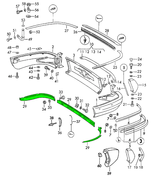 Porsche 90150590400 Rear bumper lower apron valance kit for Porsche 911 ...