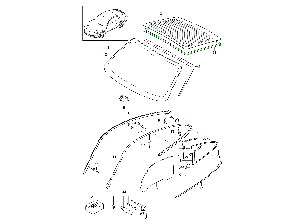 Porsche Rear Windscreen Seals | Design911 Rubber Weatherstrips for Leak ...