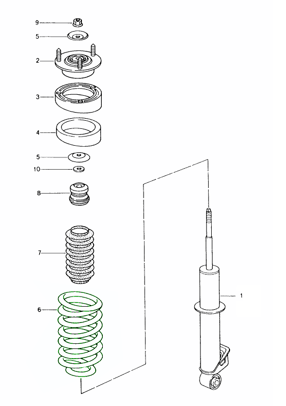 Porsche 996 C4S Coil springs FRONT PAIR 99633353149504 - 99633353149504 ...