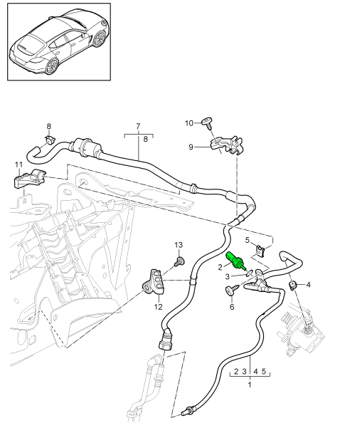Fuel pressure sensor. Porsche 958 Cayenne Hybrid / Panamera Hybrid ...