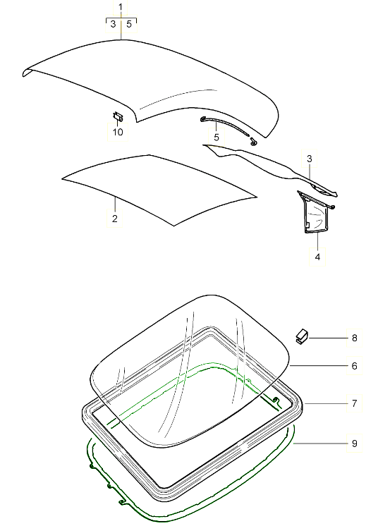 Original Porsche 99656120300 Rear window frame for Porsche 996 997 ...