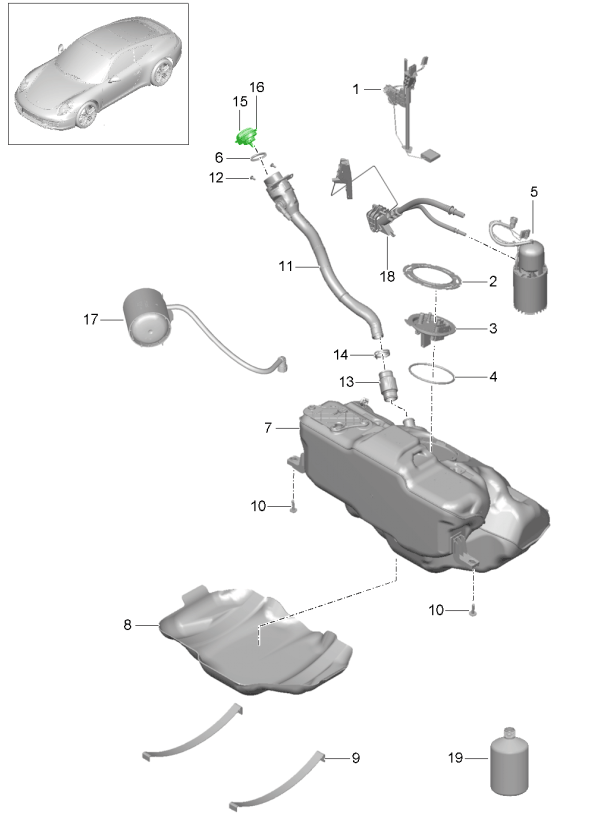 Porsche Fuel Filler Cap, Neck & Flap | Precision Replacement Parts ...