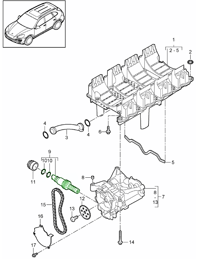 Solenoid valve for oil pump. Porsche 657 / 958 Cayenne 94810711311 ...