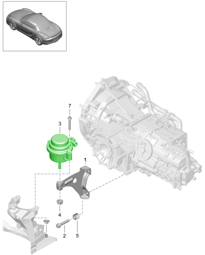 Porsche 981 Gearbox hydraulic mount 98137505906 98137505905 98137505904 ...