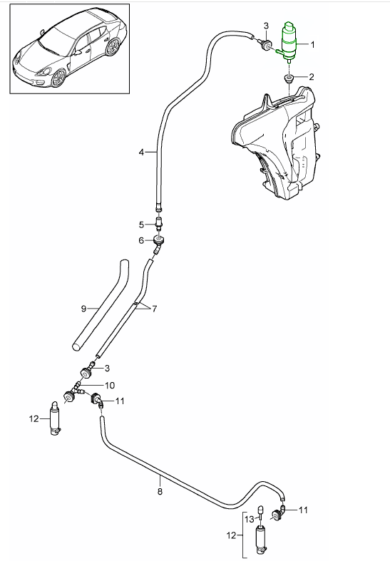 Porsche 970 Panamera Headlamp washer pump 97062450200 - 97062450200 ...