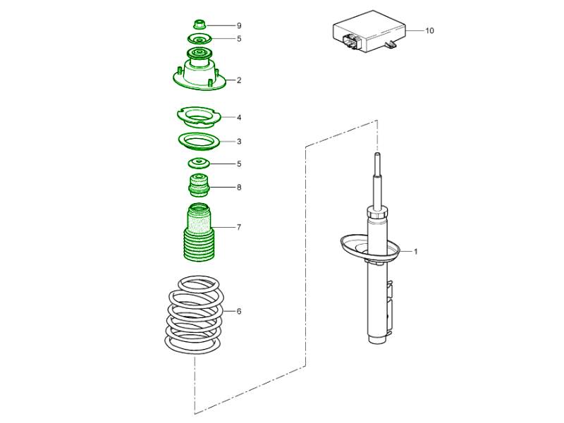 OE MATCH Rear Shock Absorber Top Mount & Overhaul Kit. Porsche 987 ...