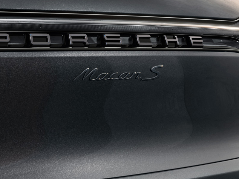Porsche Rear badge MACAN S in Black 95B044815710K1 - 95B04481571G2X ...