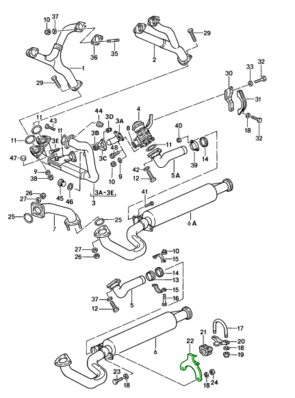 Porsche 944 Turbo Exhaust muffler support bracket 95111106101 ...