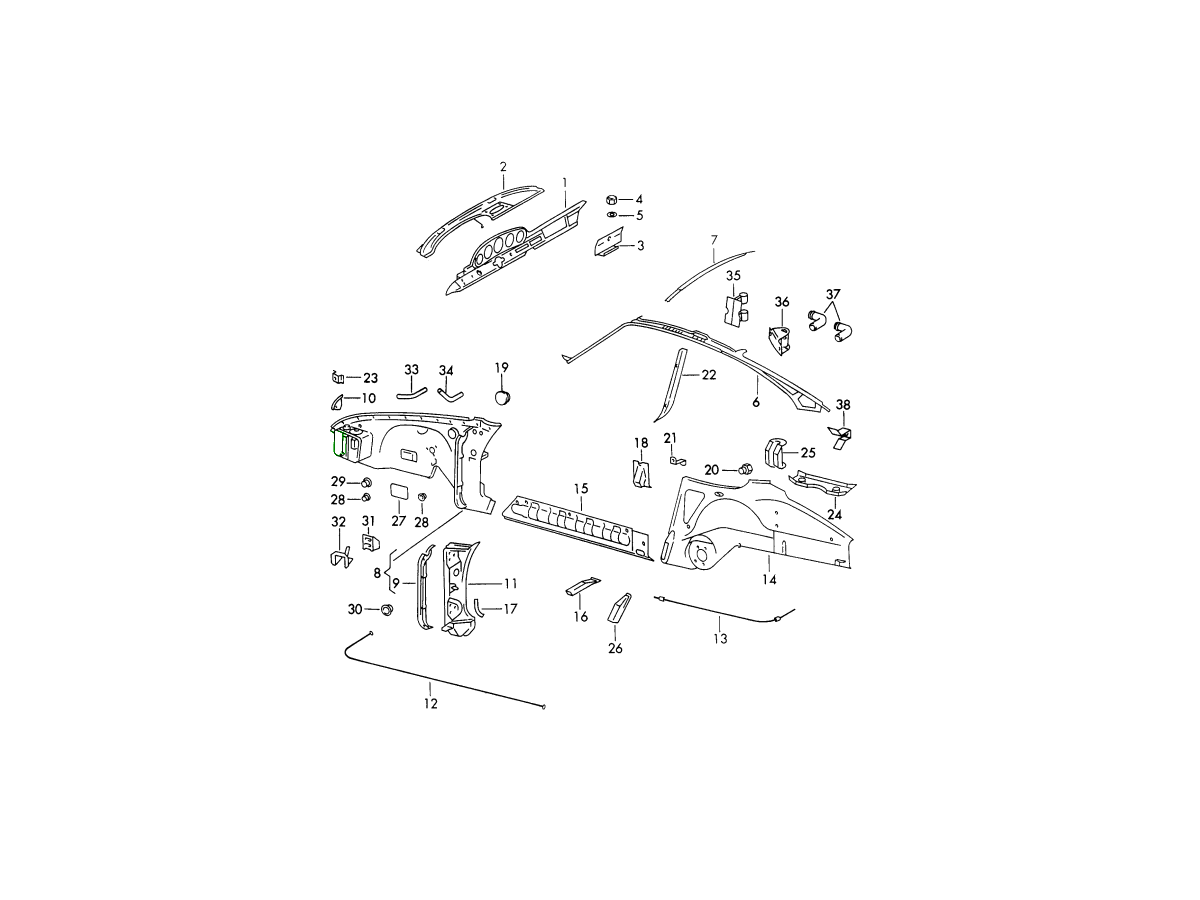 Reinforcement panel, for inner front wing. Porsche 911 1969-73 ...