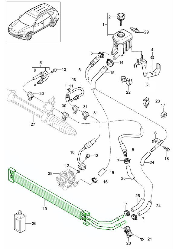 Porsche 970 Panamera Power Sterring Oil Cooler 97034723950 ...