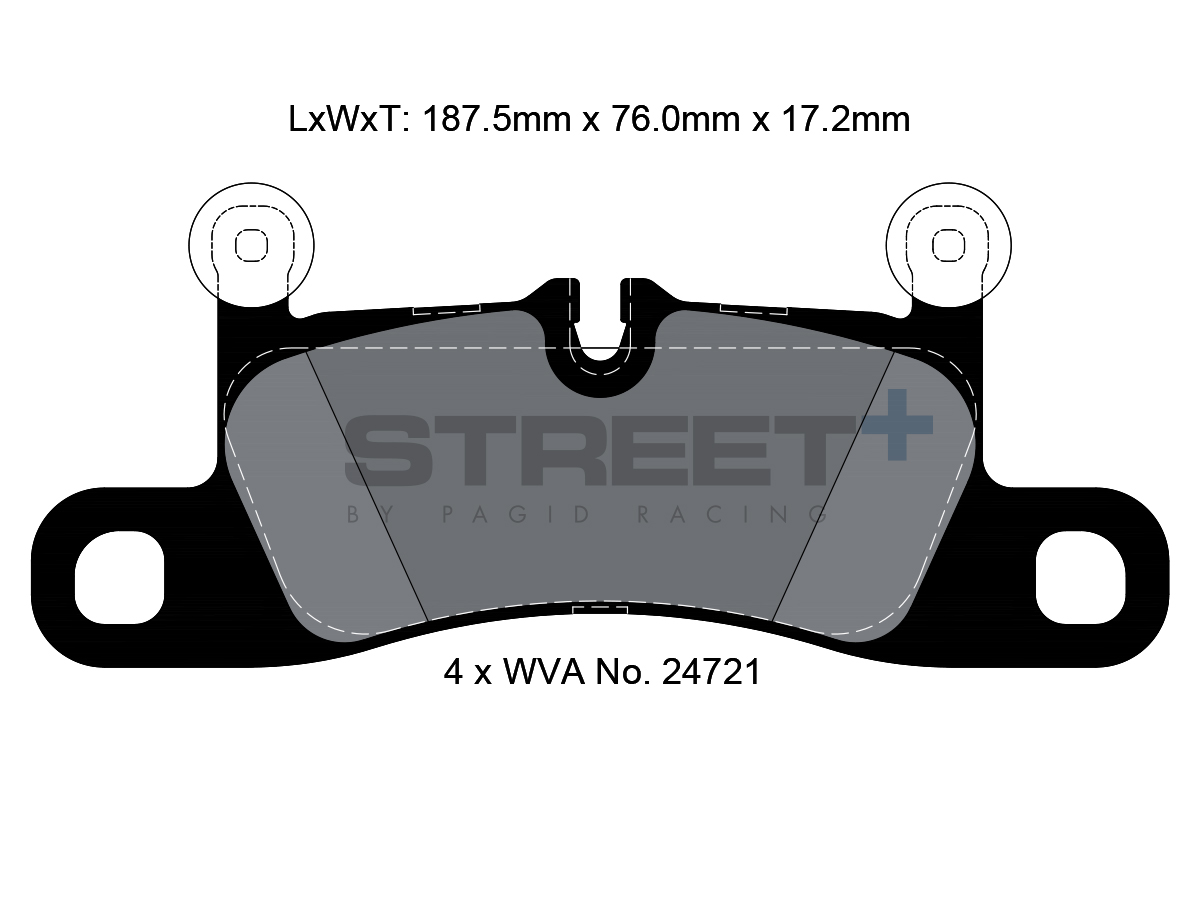 PAGID Street+ T8091SP2001 front brake pads for Porsche 958 Cayenne 2010 ...