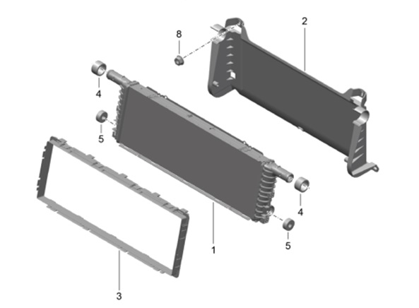 Sealing frame centre water cooling radiator. Porsche 981 Spyder / 718 ...