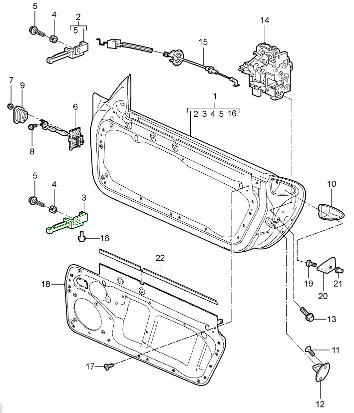 Porsche 997 Door hinge Lower 99753131901 and 99753132001 - 99753131901 ...