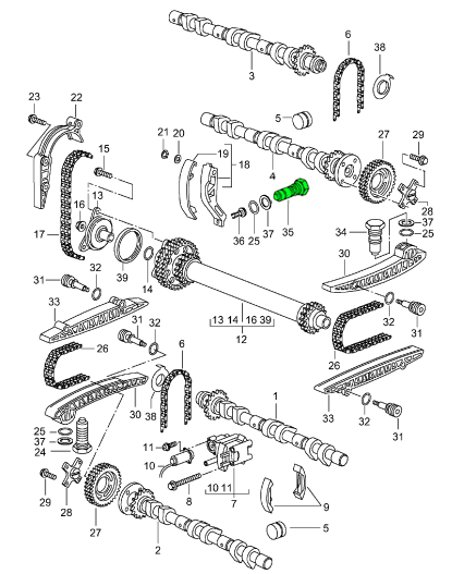 Original Porsche 99610518058 Chain adjuster for Porsche 986 and 996 ...