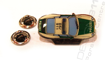 Pin Badge "Porsche 911 Polizei" White/Green - PIN065 | Design 911